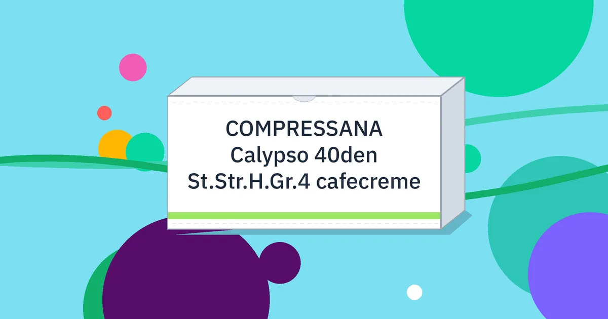 Symbolbild: Packung mit der Aufschrift COMPRESSANA Calypso 40den St.Str.H.Gr.4 cafecreme (PZN 07719792) – Verfügbarkeit und Bezug in Apotheken in Frankfurt am Main