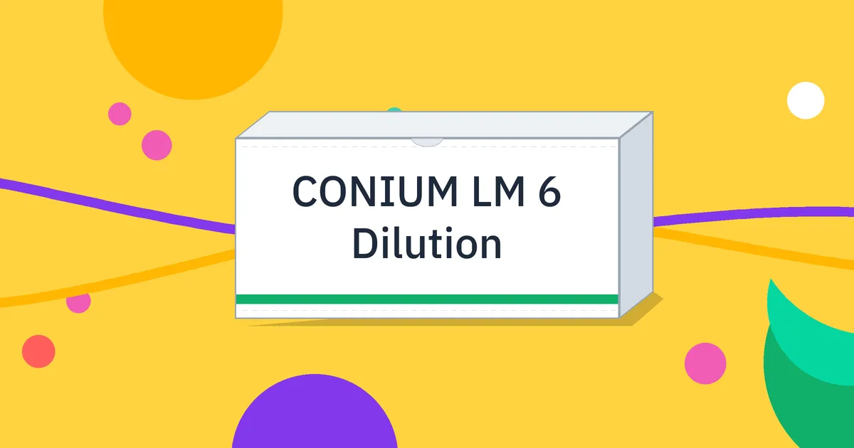 Symbolbild: Packung mit der Aufschrift CONIUM LM 6 Dilution (PZN 02601695) – Verfügbarkeit und Bezug in Apotheken in Frankfurt am Main