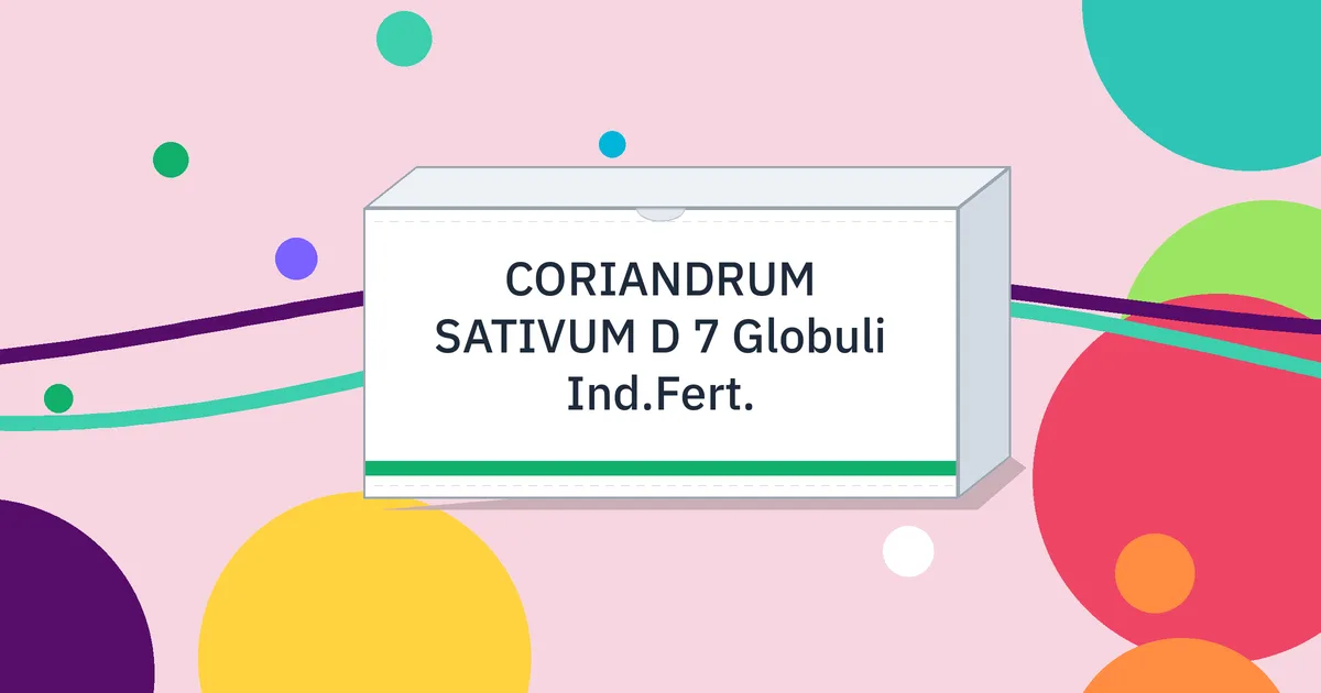 Symbolbild: Packung mit der Aufschrift CORIANDRUM SATIVUM D 7 Globuli Ind.Fert. (PZN 17729797) – Verfügbarkeit und Bezug in Apotheken in Frankfurt am Main