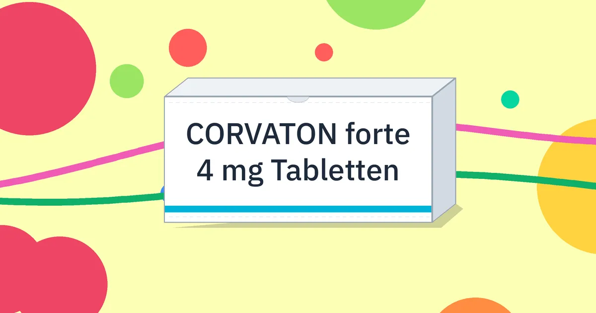 Symbolbild: Packung mit der Aufschrift CORVATON forte 4 mg Tabletten (PZN 08705355) – Verfügbarkeit und Bezug in Apotheken in Frankfurt am Main