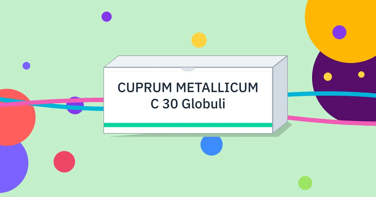 Symbolbild: Packung mit der Aufschrift CUPRUM METALLICUM C 30 Globuli (PZN 13718710) – Verfügbarkeit und Bezug in Apotheken in Frankfurt am Main