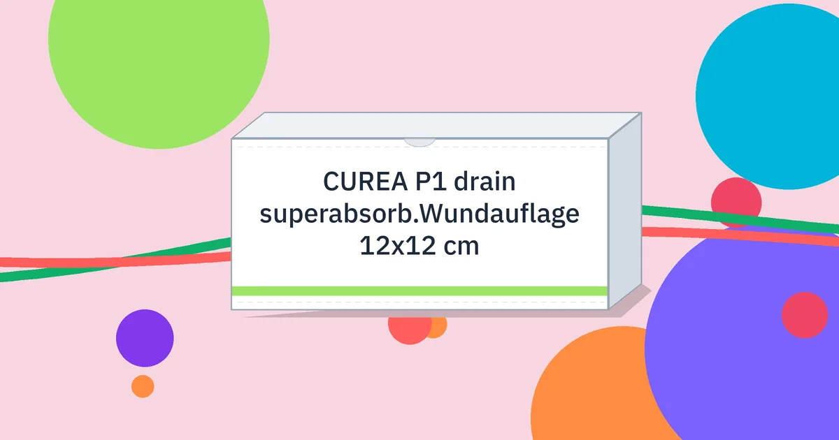Symbolbild: Packung mit der Aufschrift CUREA P1 drain superabsorb.Wundauflage 12x12 cm (PZN 11113888) – Verfügbarkeit und Bezug in Apotheken in Frankfurt am Main