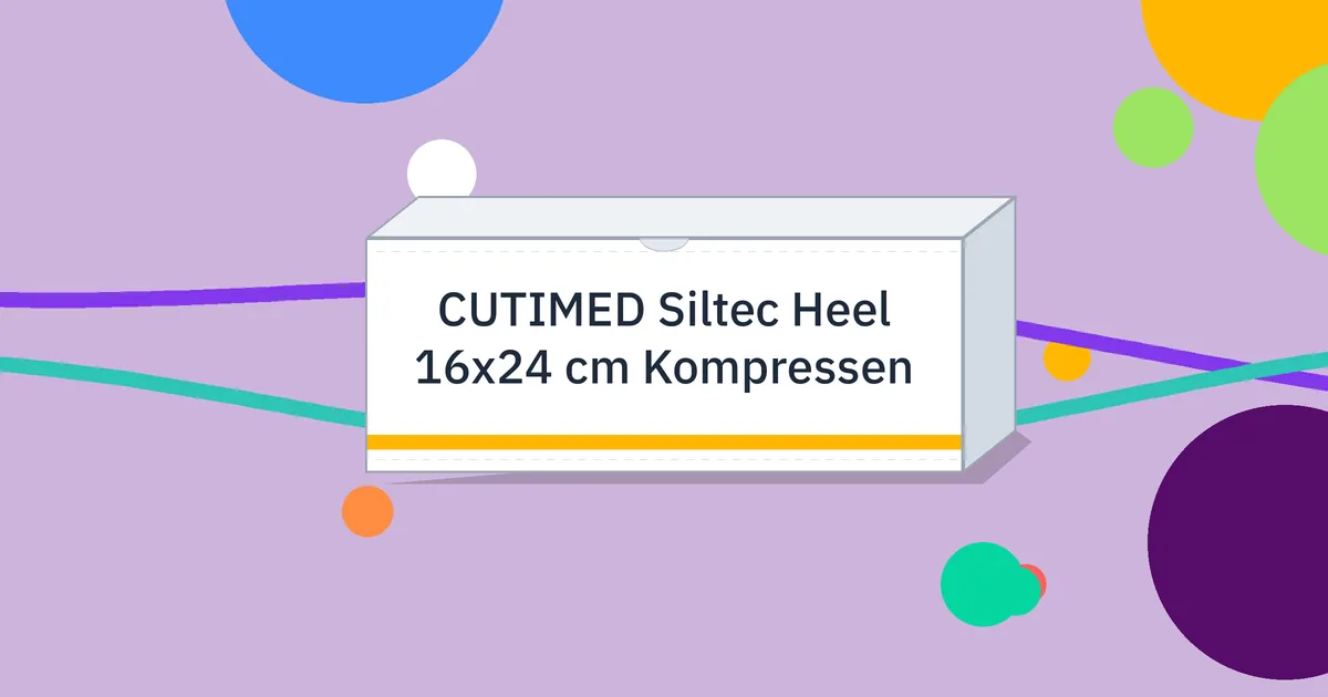 Symbolbild: Packung mit der Aufschrift CUTIMED Siltec Heel 16x24 cm Kompressen (PZN 06121472) – Verfügbarkeit und Bezug in Apotheken in Frankfurt am Main