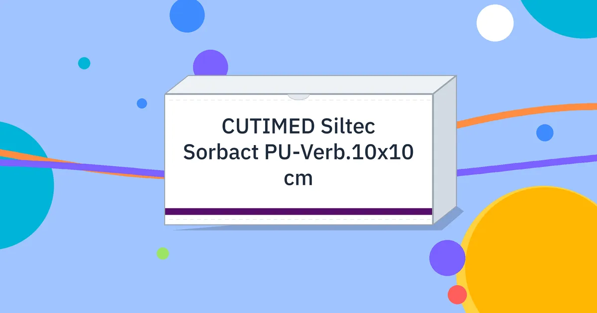 Symbolbild: Packung mit der Aufschrift CUTIMED Siltec Sorbact PU-Verb.10x10 cm (PZN 17451310) – Verfügbarkeit und Bezug in Apotheken in Frankfurt am Main
