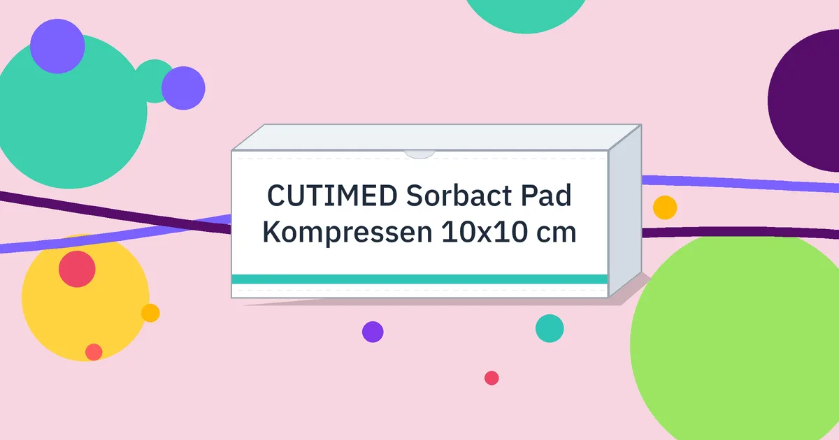 Symbolbild: Packung mit der Aufschrift CUTIMED Sorbact Pad Kompressen 10x10 cm (PZN 20114102) – Verfügbarkeit und Bezug in Apotheken in Frankfurt am Main