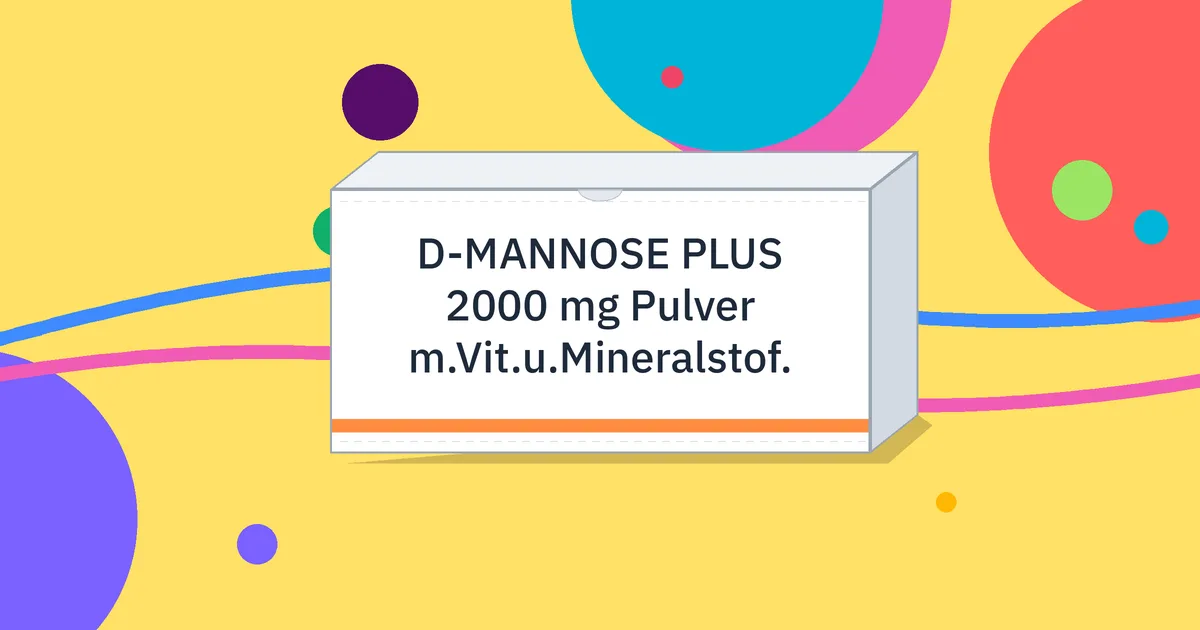Symbolbild: Packung mit der Aufschrift D-MANNOSE PLUS 2000 mg Pulver m.Vit.u.Mineralstof. (PZN 15211381) – Verfügbarkeit und Bezug in Apotheken in Frankfurt am Main