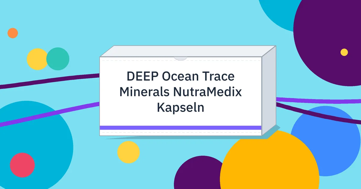 Symbolbild: Packung mit der Aufschrift DEEP Ocean Trace Minerals NutraMedix Kapseln (PZN 18040052) – Verfügbarkeit und Bezug in Apotheken in Frankfurt am Main