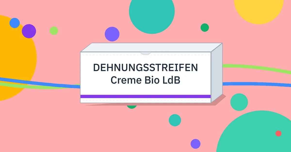 Symbolbild: Packung mit der Aufschrift DEHNUNGSSTREIFEN Creme Bio LdB (PZN 18389004) – Verfügbarkeit und Bezug in Apotheken in Frankfurt am Main