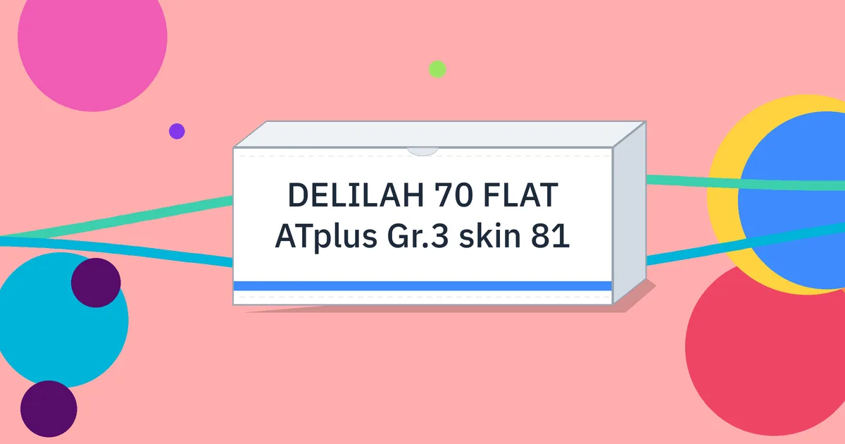 Symbolbild: Packung mit der Aufschrift DELILAH 70 FLAT ATplus Gr.3 skin 81 (PZN 13848619) – Verfügbarkeit und Bezug in Apotheken in Frankfurt am Main