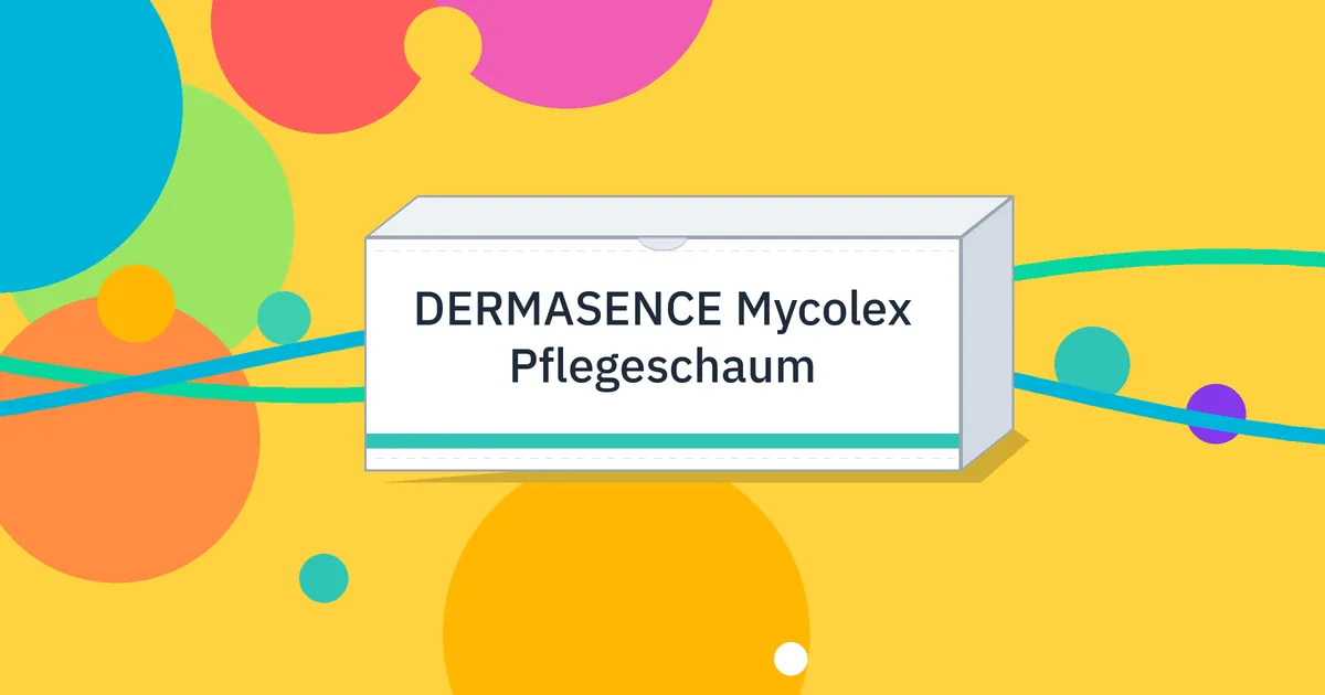 Symbolbild: Packung mit der Aufschrift DERMASENCE Mycolex Pflegeschaum (PZN 15893311) – Verfügbarkeit und Bezug in Apotheken in Frankfurt am Main