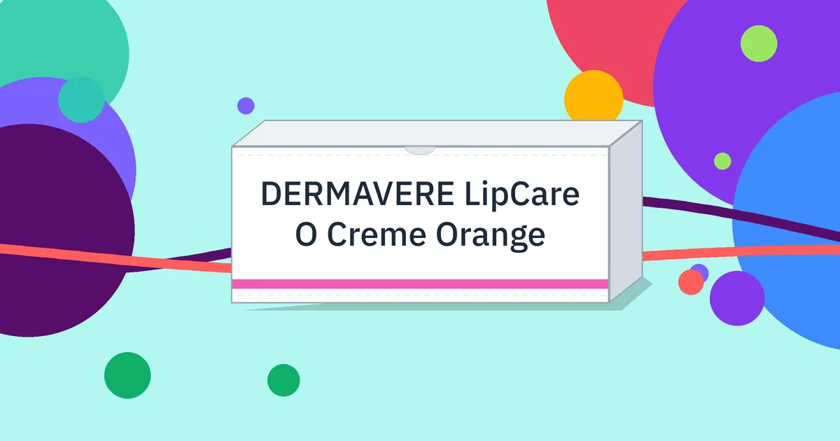 Symbolbild: Packung mit der Aufschrift DERMAVERE LipCare O Creme Orange (PZN 19782330) – Verfügbarkeit und Bezug in Apotheken in Frankfurt am Main