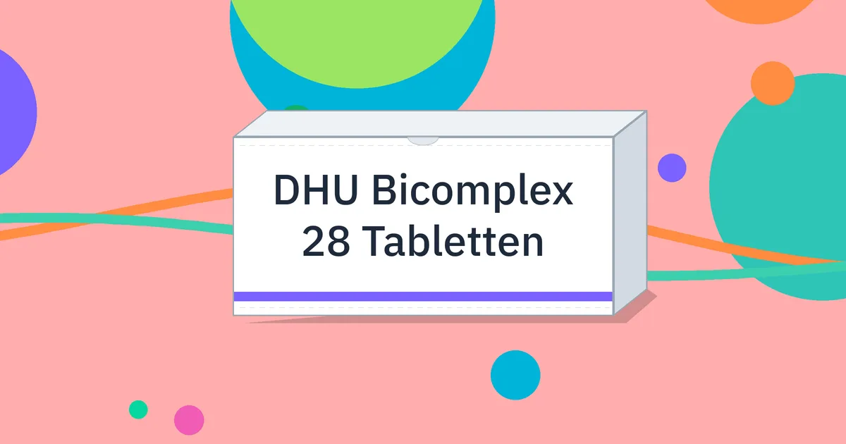 Symbolbild: Packung mit der Aufschrift DHU Bicomplex 28 Tabletten (PZN 16743246) – Verfügbarkeit und Bezug in Apotheken in Frankfurt am Main
