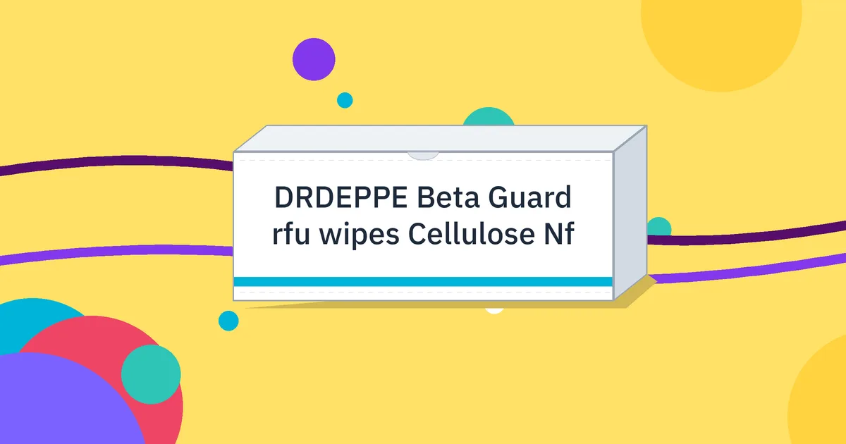 Symbolbild: Packung mit der Aufschrift DRDEPPE Beta Guard rfu wipes Cellulose Nf (PZN 19691722) – Verfügbarkeit und Bezug in Apotheken in Frankfurt am Main
