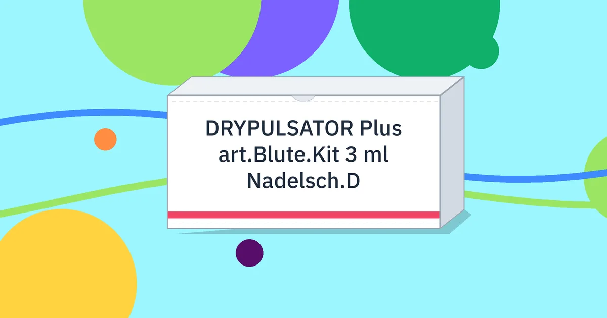 Symbolbild: Packung mit der Aufschrift DRYPULSATOR Plus art.Blute.Kit 3 ml Nadelsch.D (PZN 09216902) – Verfügbarkeit und Bezug in Apotheken in Frankfurt am Main