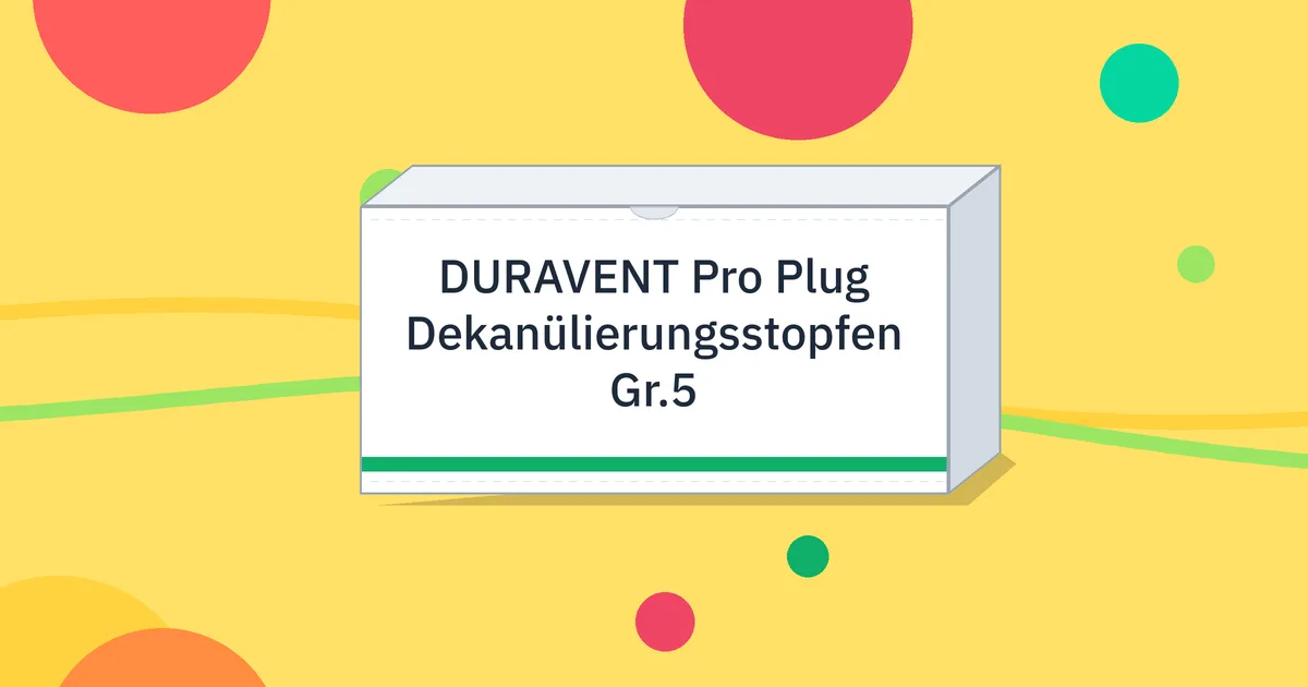 Symbolbild: Packung mit der Aufschrift DURAVENT Pro Plug Dekanülierungsstopfen Gr.5 (PZN 19272735) – Verfügbarkeit und Bezug in Apotheken in Frankfurt am Main