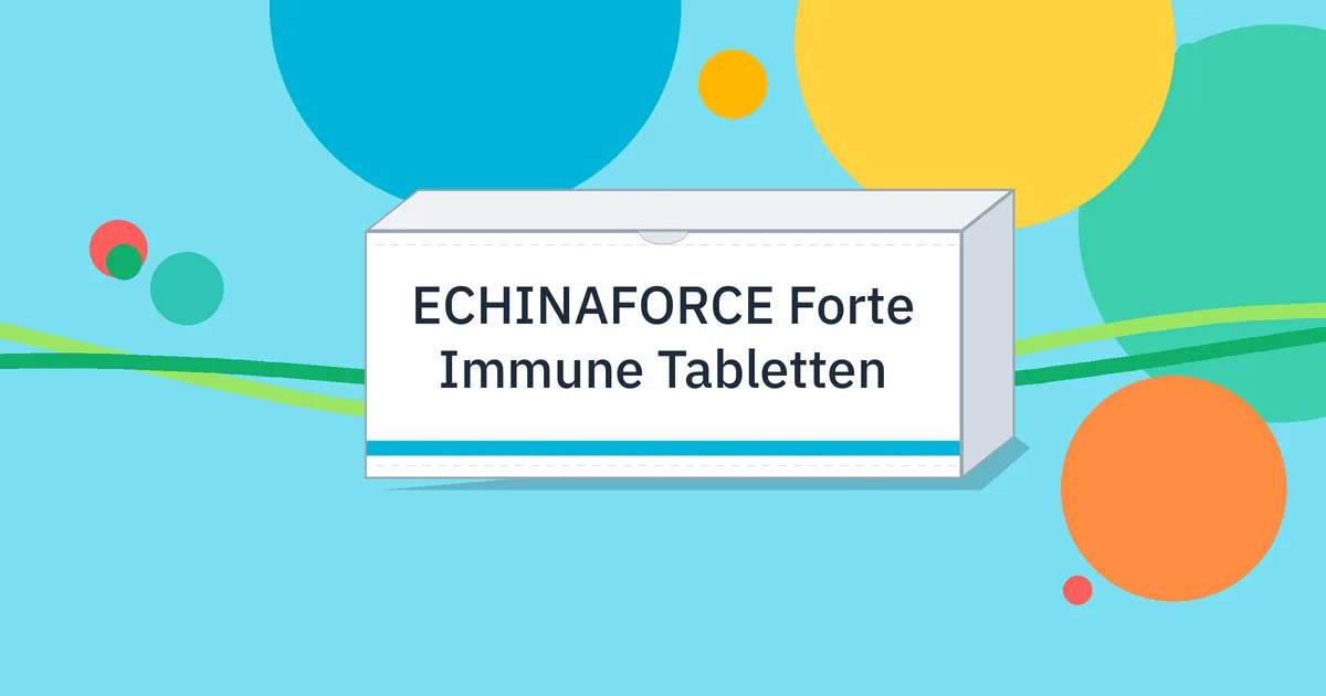 Symbolbild: Packung mit der Aufschrift ECHINAFORCE Forte Immune Tabletten (PZN 18198014) – Verfügbarkeit und Bezug in Apotheken in Frankfurt am Main