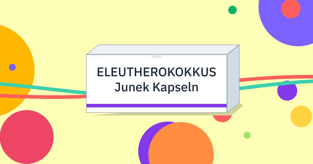 Symbolbild: Packung mit der Aufschrift ELEUTHEROKOKKUS Junek Kapseln (PZN 10396217) – Verfügbarkeit und Bezug in Apotheken in Frankfurt am Main
