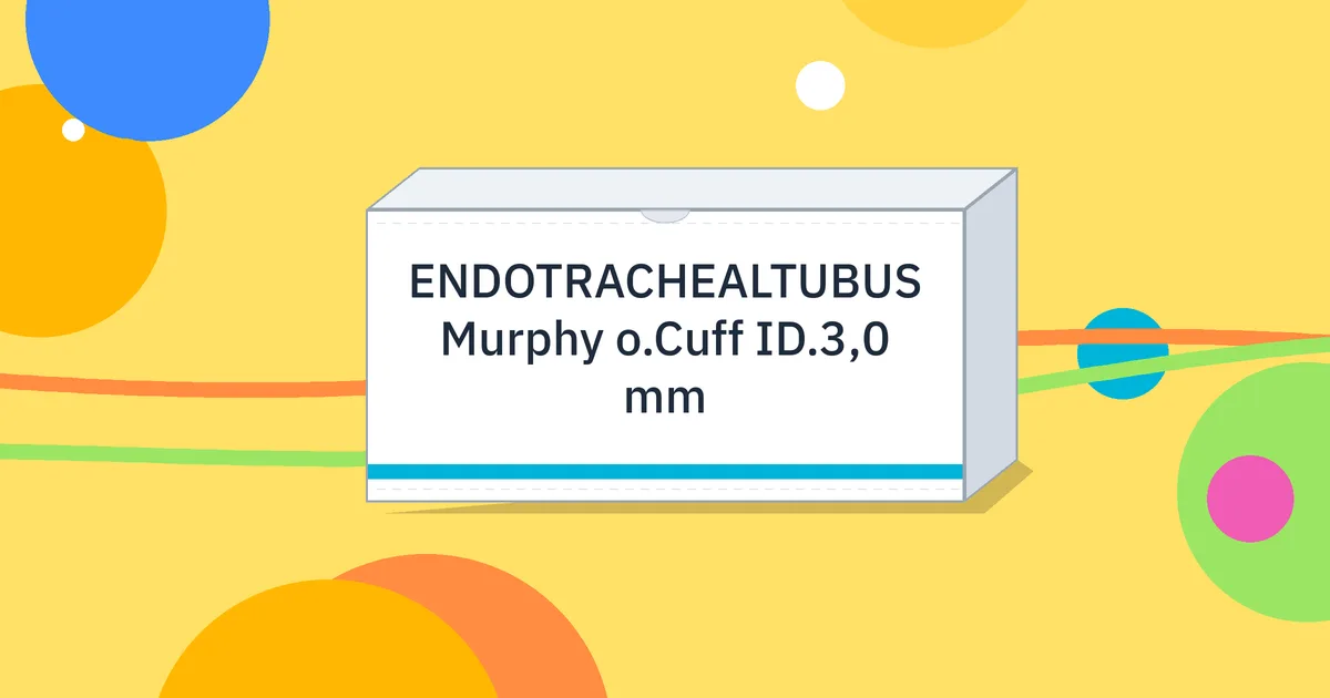 Symbolbild: Packung mit der Aufschrift ENDOTRACHEALTUBUS Murphy o.Cuff ID.3,0 mm (PZN 07218191) – Verfügbarkeit und Bezug in Apotheken in Frankfurt am Main
