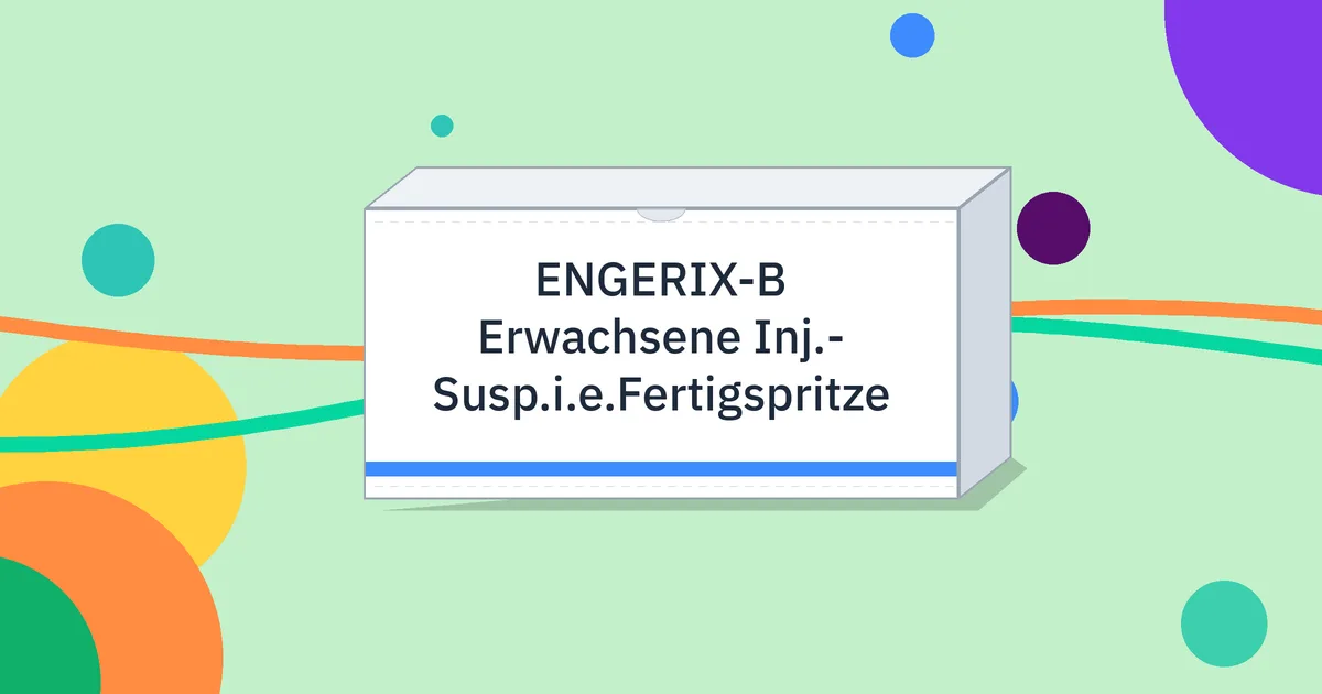 Symbolbild: Packung mit der Aufschrift ENGERIX-B Erwachsene Inj.-Susp.i.e.Fertigspritze (PZN 18111697) – Verfügbarkeit und Bezug in Apotheken in Frankfurt am Main