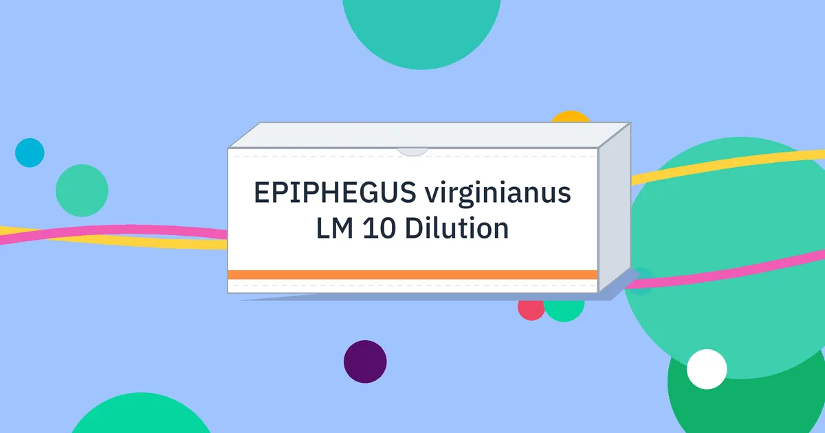 Symbolbild: Packung mit der Aufschrift EPIPHEGUS virginianus LM 10 Dilution (PZN 13472539) – Verfügbarkeit und Bezug in Apotheken in Frankfurt am Main