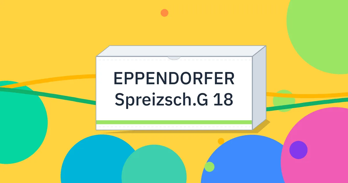 Symbolbild: Packung mit der Aufschrift EPPENDORFER Spreizsch.G 18 (PZN 03905316) – Verfügbarkeit und Bezug in Apotheken in Frankfurt am Main