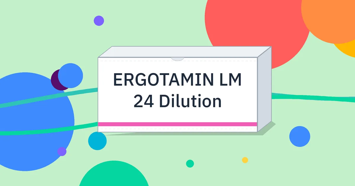 Symbolbild: Packung mit der Aufschrift ERGOTAMIN LM 24 Dilution (PZN 12845004) – Verfügbarkeit und Bezug in Apotheken in Frankfurt am Main