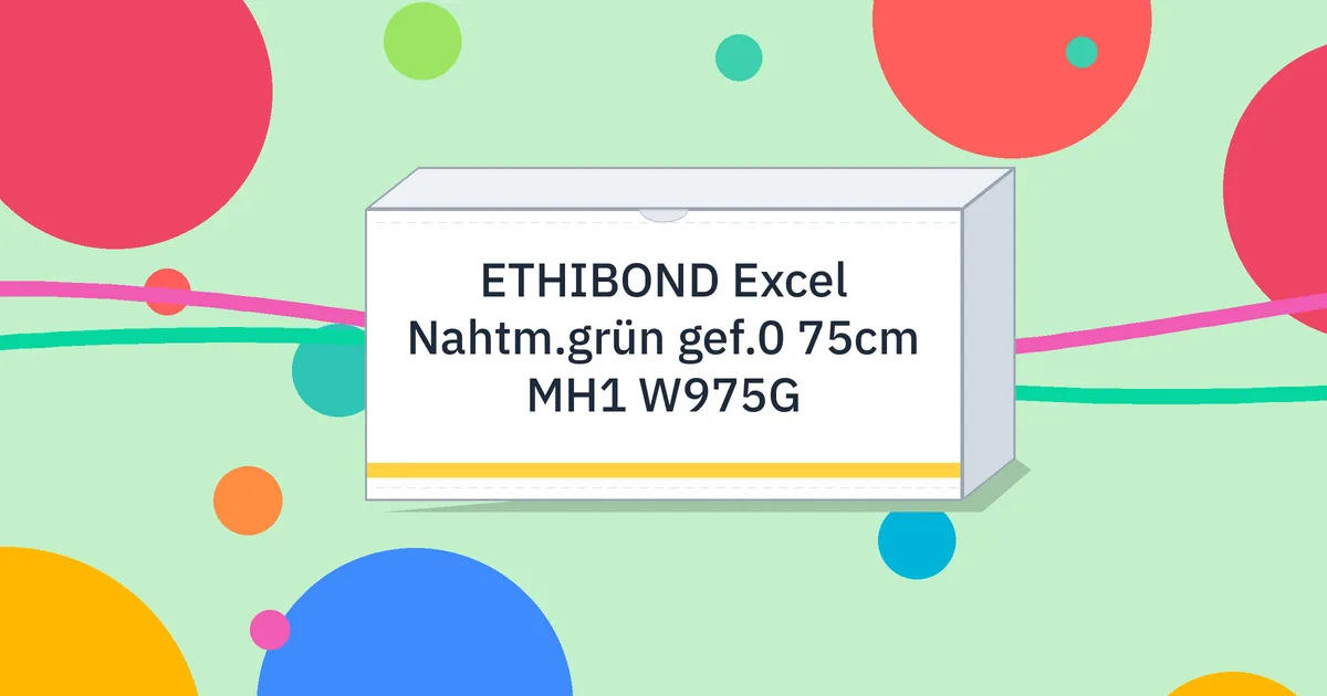 Symbolbild: Packung mit der Aufschrift ETHIBOND Excel Nahtm.grün gef.0 75cm MH1 W975G (PZN 19764378) – Verfügbarkeit und Bezug in Apotheken in Frankfurt am Main