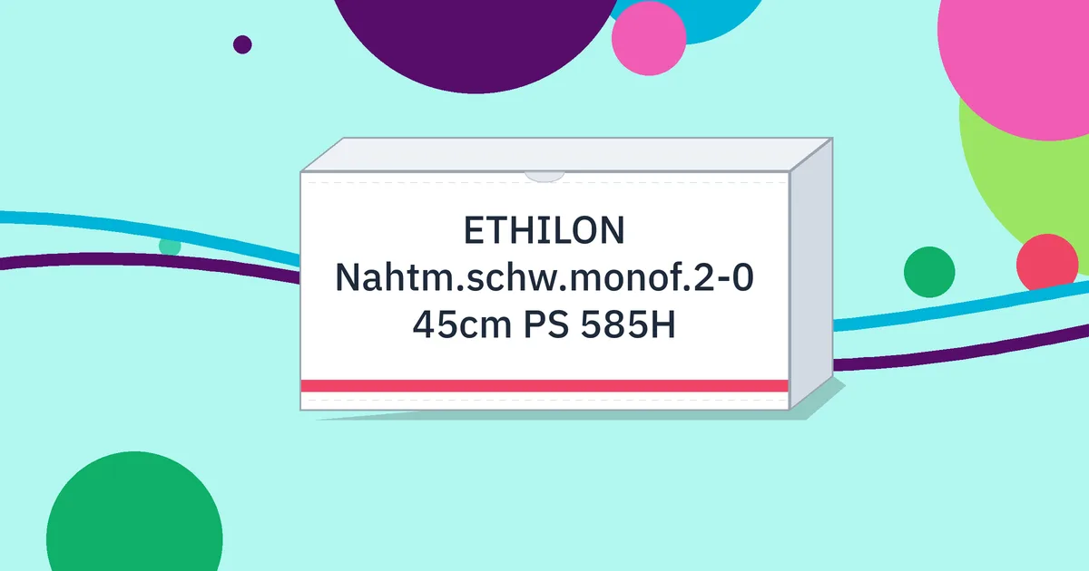 Symbolbild: Packung mit der Aufschrift ETHILON Nahtm.schw.monof.2-0 45cm PS 585H (PZN 16777529) – Verfügbarkeit und Bezug in Apotheken in Frankfurt am Main