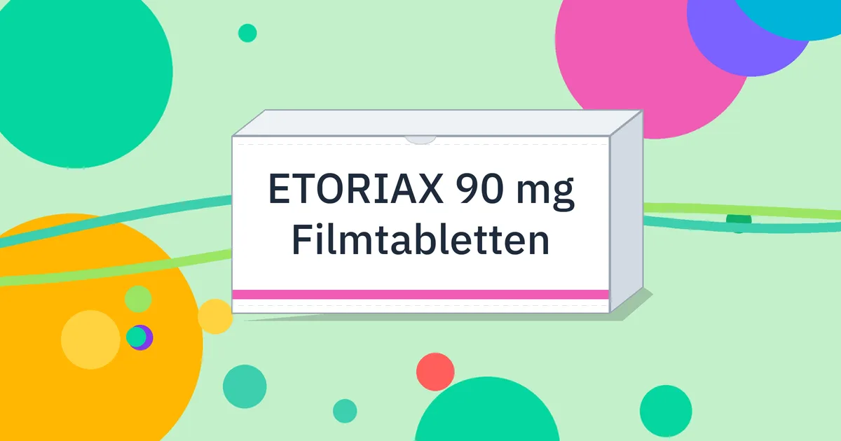 Symbolbild: Packung mit der Aufschrift ETORIAX 90 mg Filmtabletten (PZN 12657432) – Verfügbarkeit und Bezug in Apotheken in Frankfurt am Main