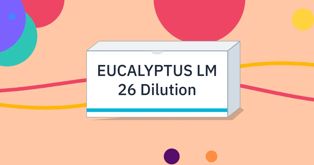 Symbolbild: Packung mit der Aufschrift EUCALYPTUS LM 26 Dilution (PZN 12845470) – Verfügbarkeit und Bezug in Apotheken in Frankfurt am Main