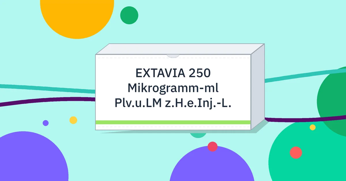 Symbolbild: Packung mit der Aufschrift EXTAVIA 250 Mikrogramm-ml Plv.u.LM z.H.e.Inj.-L. (PZN 09013174) – Verfügbarkeit und Bezug in Apotheken in Frankfurt am Main