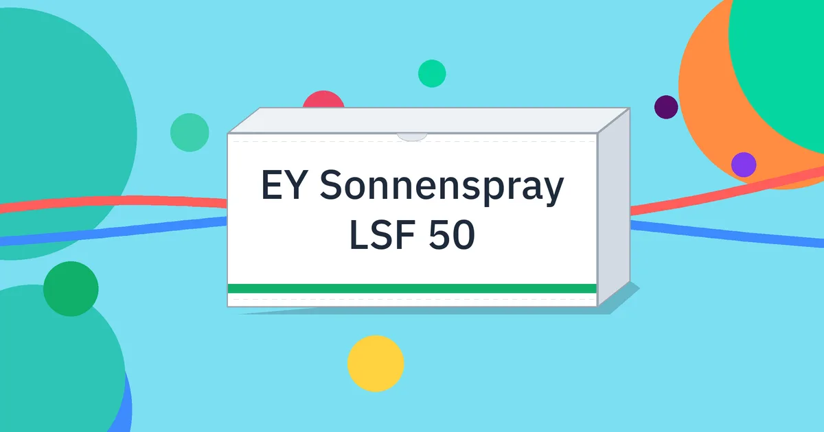 Symbolbild: Packung mit der Aufschrift EY Sonnenspray LSF 50 (PZN 14042373) – Verfügbarkeit und Bezug in Apotheken in Frankfurt am Main