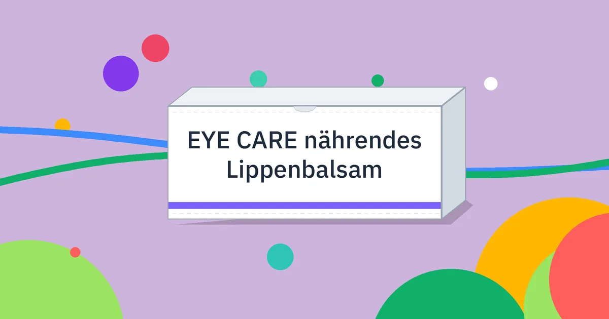 Symbolbild: Packung mit der Aufschrift EYE CARE nährendes Lippenbalsam (PZN 18413300) – Verfügbarkeit und Bezug in Apotheken in Frankfurt am Main