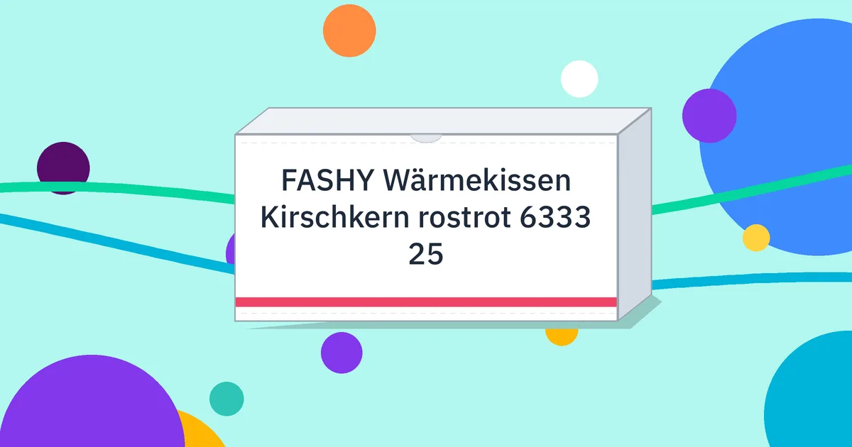 Symbolbild: Packung mit der Aufschrift FASHY Wärmekissen Kirschkern rostrot 6333 25 (PZN 19136647) – Verfügbarkeit und Bezug in Apotheken in Frankfurt am Main
