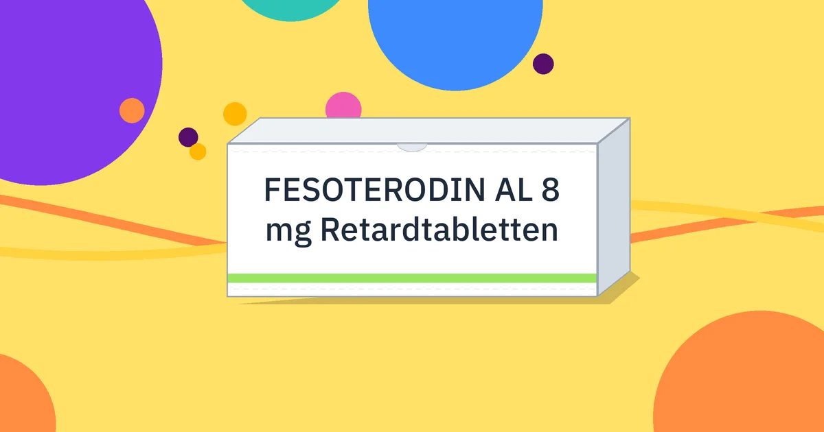 Symbolbild: Packung mit der Aufschrift FESOTERODIN AL 8 mg Retardtabletten (PZN 19067751) – Verfügbarkeit und Bezug in Apotheken in Frankfurt am Main