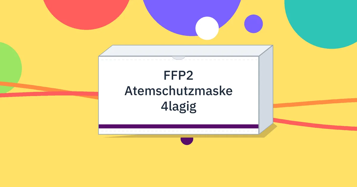 Symbolbild: Packung mit der Aufschrift FFP2 Atemschutzmaske 4lagig (PZN 17387256) – Verfügbarkeit und Bezug in Apotheken in Frankfurt am Main