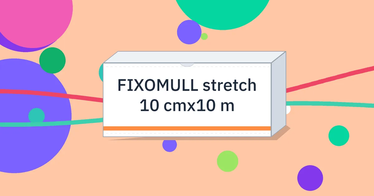 Symbolbild: Packung mit der Aufschrift FIXOMULL stretch 10 cmx10 m (PZN 18126948) – Verfügbarkeit und Bezug in Apotheken in Frankfurt am Main