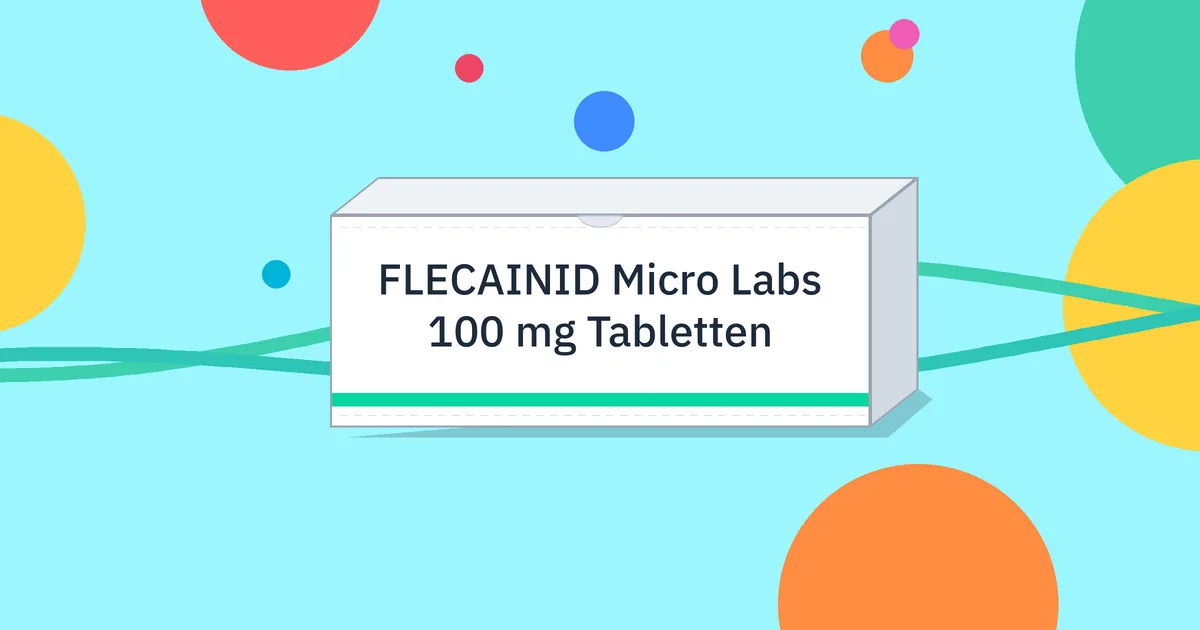 Symbolbild: Packung mit der Aufschrift FLECAINID Micro Labs 100 mg Tabletten (PZN 15426472) – Verfügbarkeit und Bezug in Apotheken in Frankfurt am Main