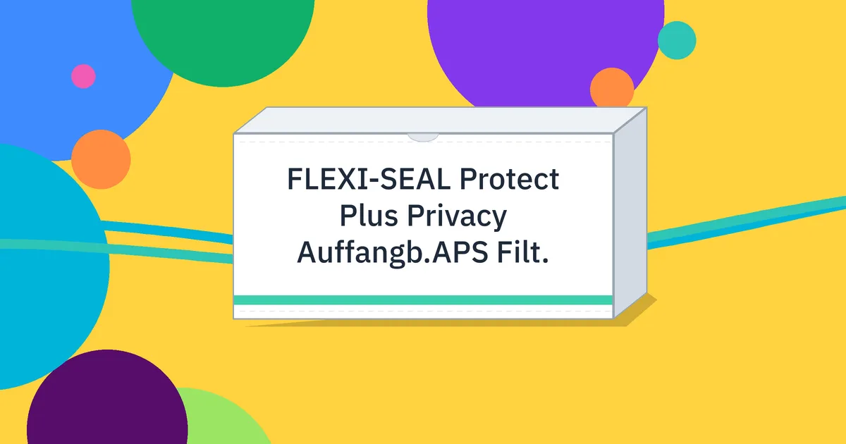 Symbolbild: Packung mit der Aufschrift FLEXI-SEAL Protect Plus Privacy Auffangb.APS Filt. (PZN 16139384) – Verfügbarkeit und Bezug in Apotheken in Frankfurt am Main