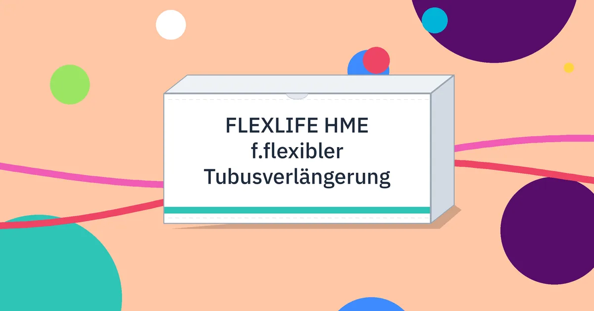 Symbolbild: Packung mit der Aufschrift FLEXLIFE HME f.flexibler Tubusverlängerung (PZN 04110375) – Verfügbarkeit und Bezug in Apotheken in Frankfurt am Main