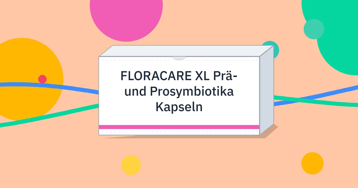 Symbolbild: Packung mit der Aufschrift FLORACARE XL Prä- und Prosymbiotika Kapseln (PZN 16827291) – Verfügbarkeit und Bezug in Apotheken in Frankfurt am Main