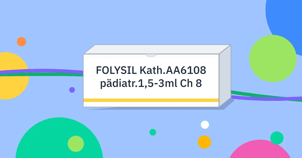 Symbolbild: Packung mit der Aufschrift FOLYSIL Kath.AA6108 pädiatr.1,5-3ml Ch 8 (PZN 00151590) – Verfügbarkeit und Bezug in Apotheken in Frankfurt am Main