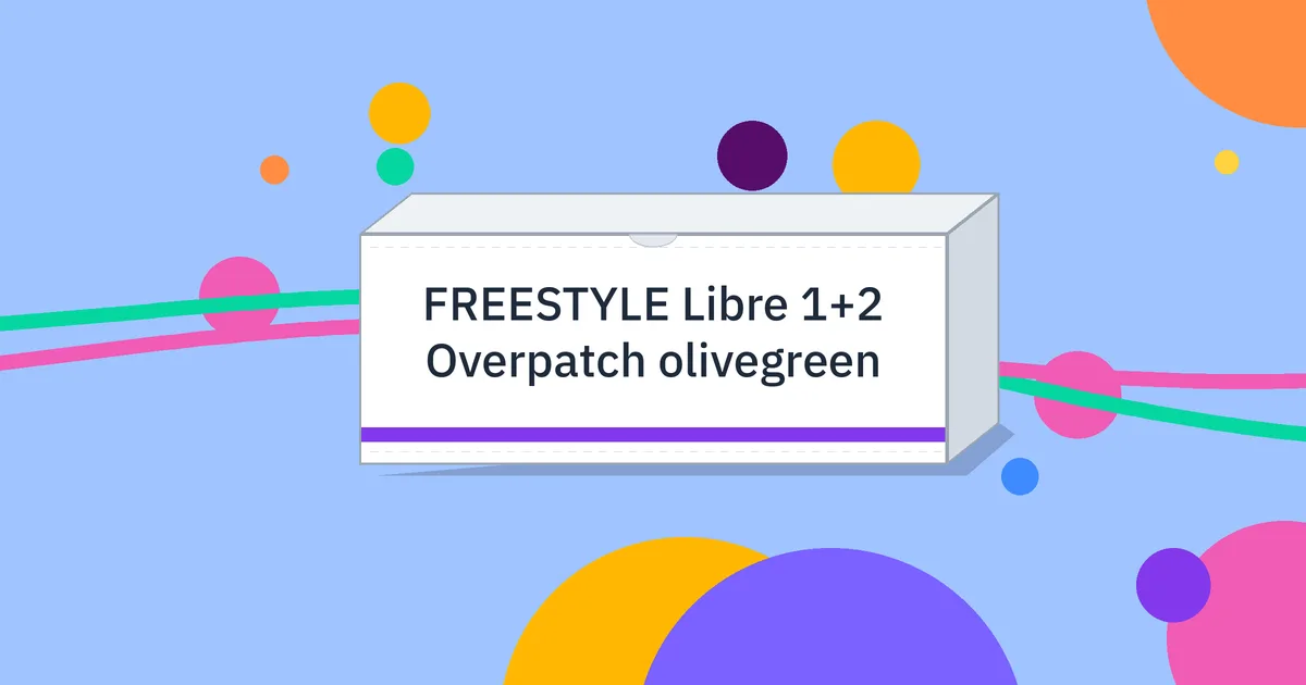 Symbolbild: Packung mit der Aufschrift FREESTYLE Libre 1+2 Overpatch olivegreen (PZN 19868511) – Verfügbarkeit und Bezug in Apotheken in Frankfurt am Main