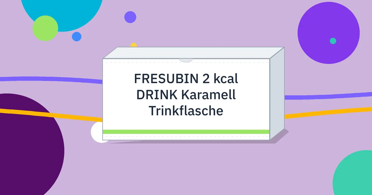 Symbolbild: Packung mit der Aufschrift FRESUBIN 2 kcal DRINK Karamell Trinkflasche (PZN 20191232) – Verfügbarkeit und Bezug in Apotheken in Frankfurt am Main