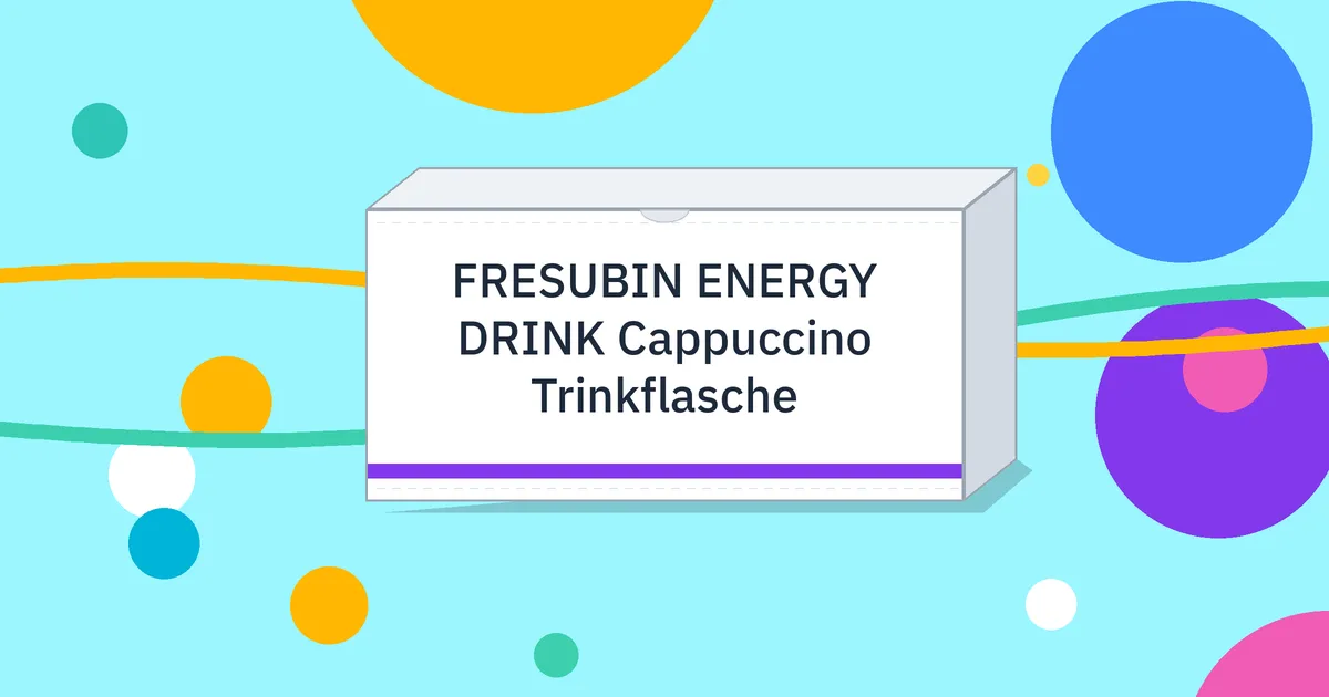 Symbolbild: Packung mit der Aufschrift FRESUBIN ENERGY DRINK Cappuccino Trinkflasche (PZN 20191002) – Verfügbarkeit und Bezug in Apotheken in Frankfurt am Main