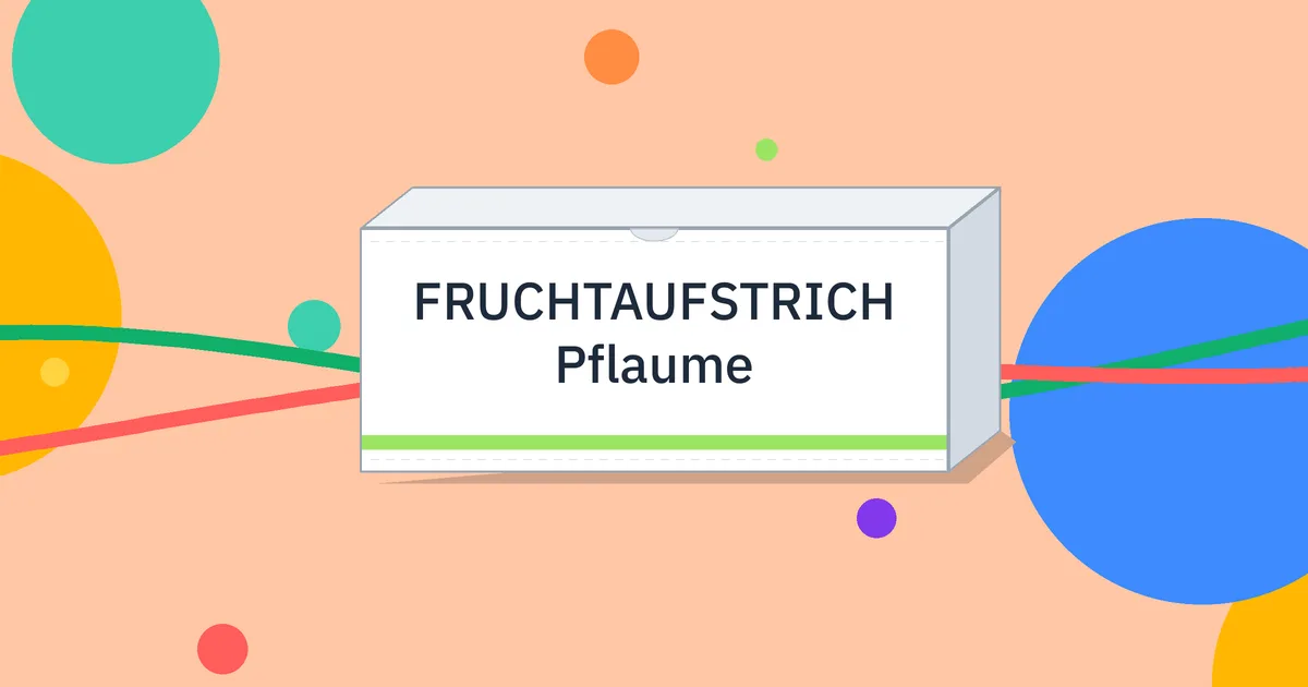 Symbolbild: Packung mit der Aufschrift FRUCHTAUFSTRICH Pflaume (PZN 09724426) – Verfügbarkeit und Bezug in Apotheken in Frankfurt am Main