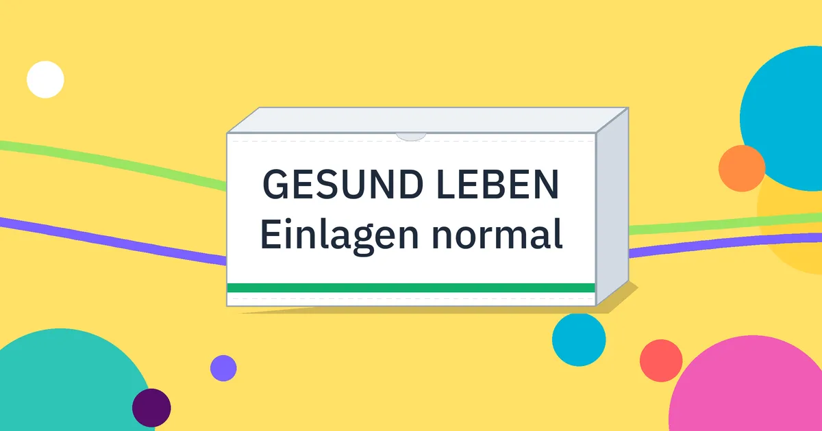Symbolbild: Packung mit der Aufschrift GESUND LEBEN Einlagen normal (PZN 13343049) – Verfügbarkeit und Bezug in Apotheken in Frankfurt am Main