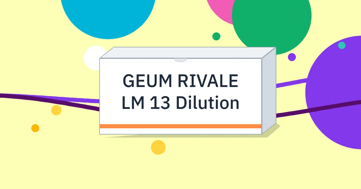 Symbolbild: Packung mit der Aufschrift GEUM RIVALE LM 13 Dilution (PZN 13542820) – Verfügbarkeit und Bezug in Apotheken in Frankfurt am Main