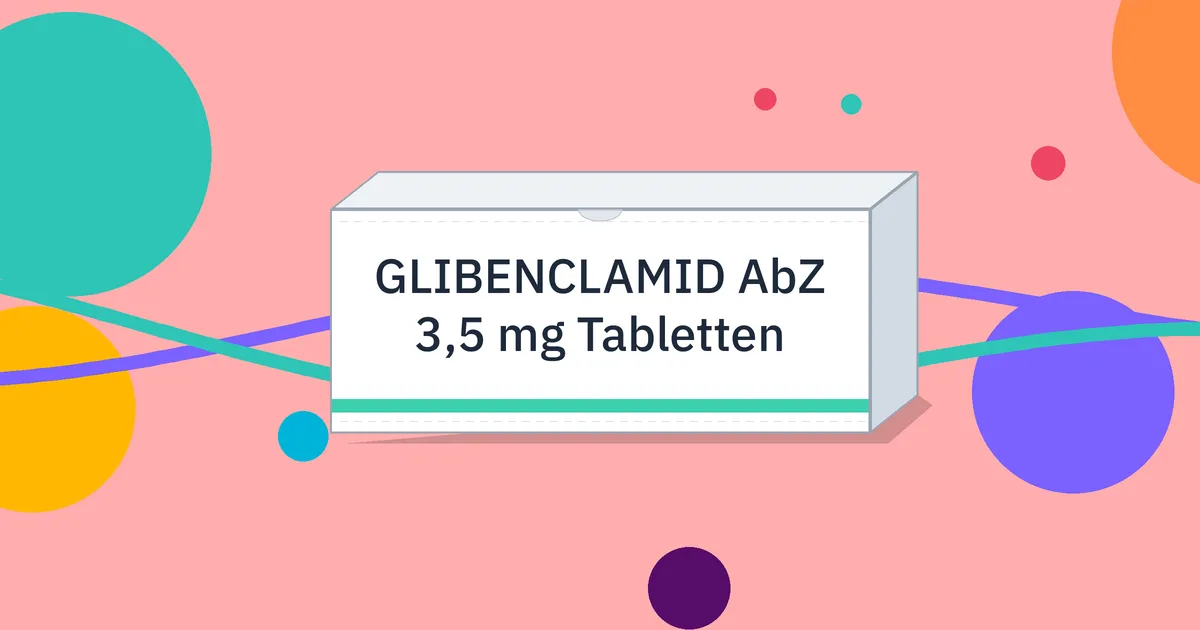 Symbolbild: Packung mit der Aufschrift GLIBENCLAMID AbZ 3,5 mg Tabletten (PZN 01016026) – Verfügbarkeit und Bezug in Apotheken in Frankfurt am Main