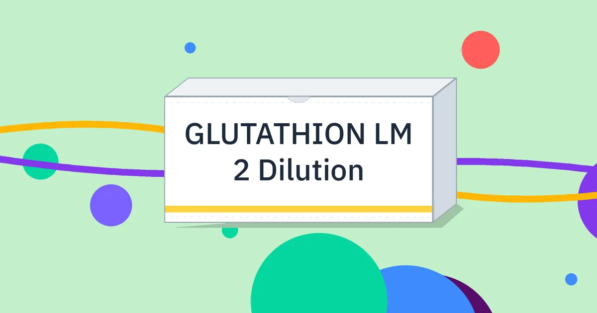 Symbolbild: Packung mit der Aufschrift GLUTATHION LM 2 Dilution (PZN 12879753) – Verfügbarkeit und Bezug in Apotheken in Frankfurt am Main